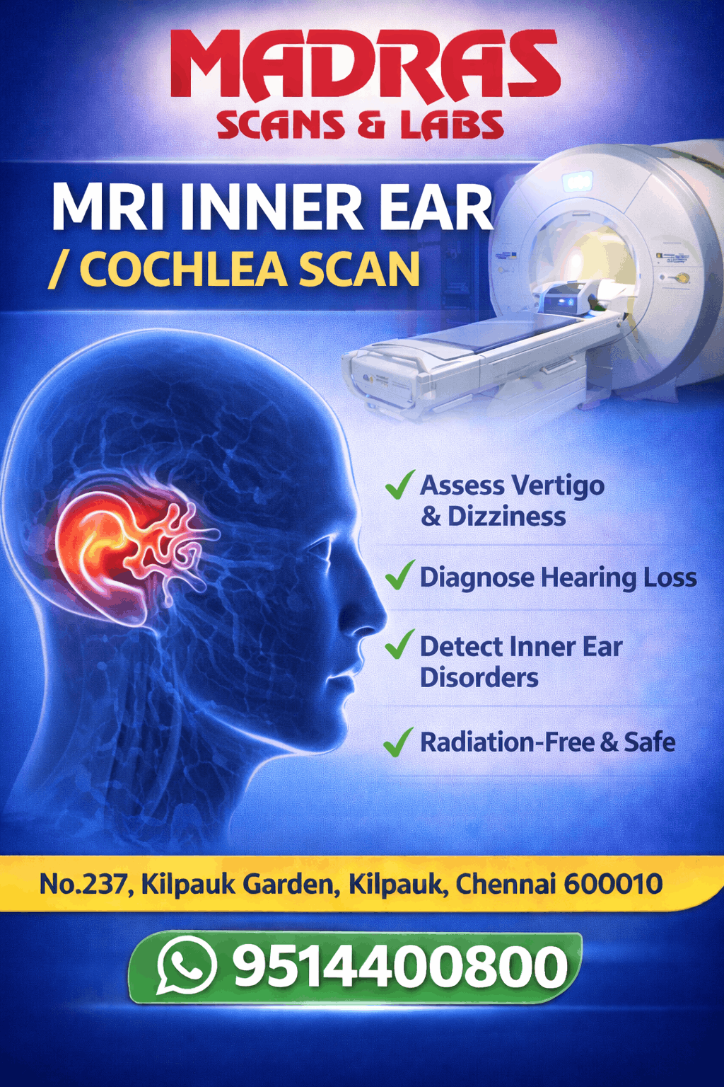 MRI Ear Scan |Madras Scans & Labs